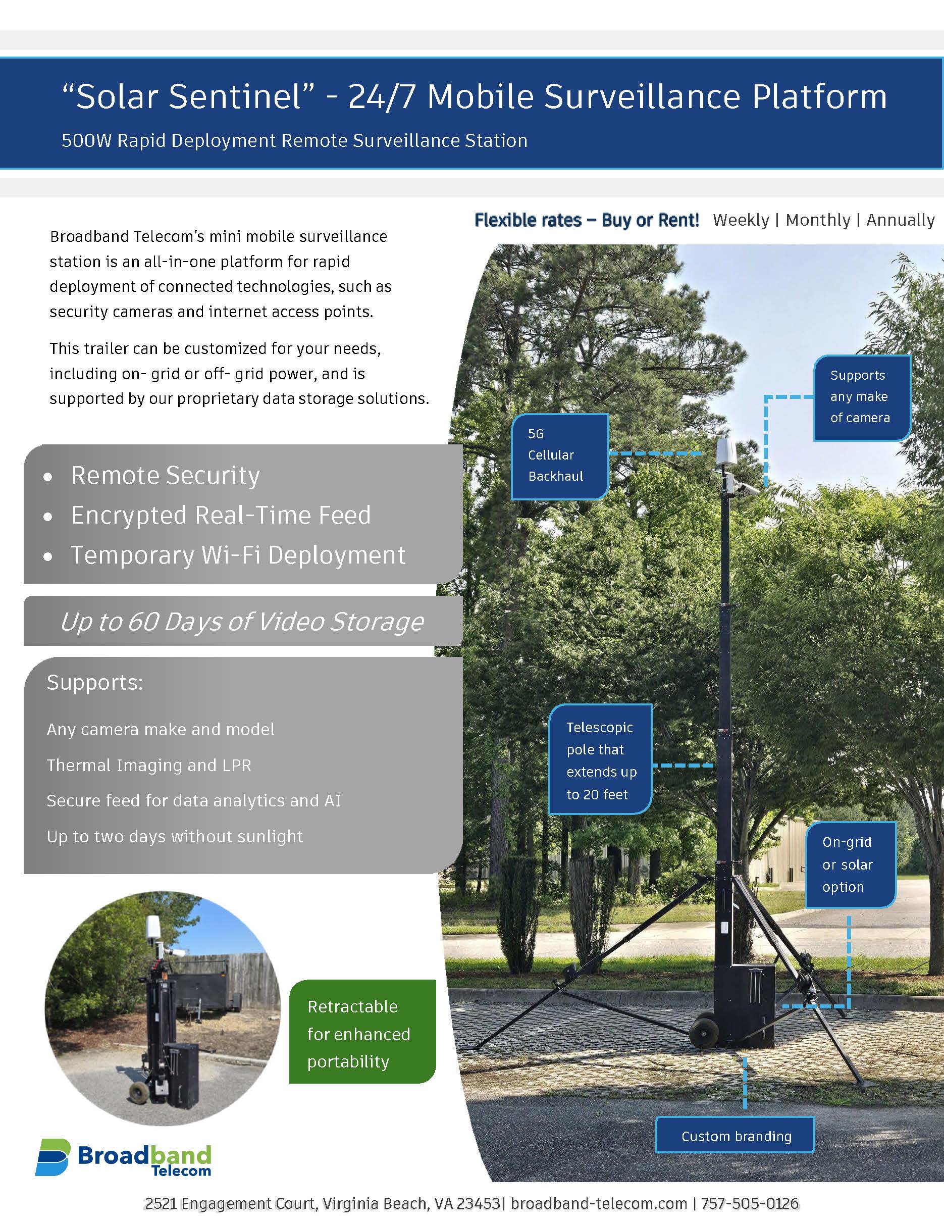 Custom Solar Trailers and Pop-Up Towers – Broadband Telecom